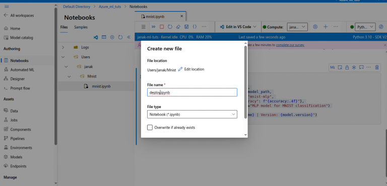 How to Train, Register, and Deploy a Model in Azure ML - Janak-Lal